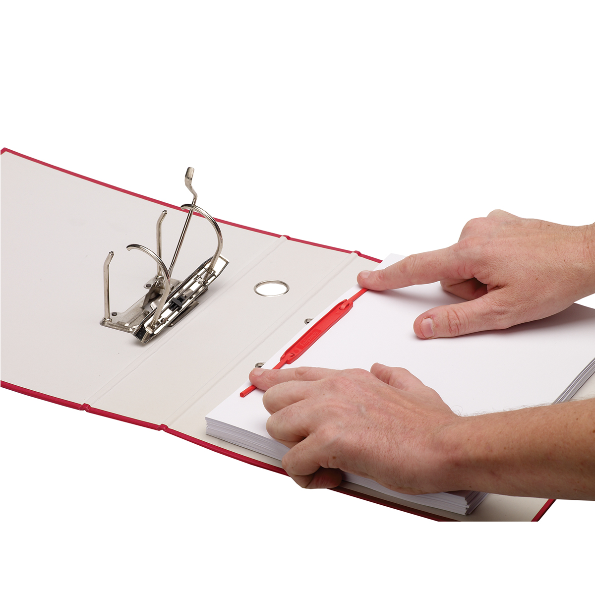 Alonje de mare capacitate Fellowes, plastic reciclat, rosu, 92 mm, 100 ...