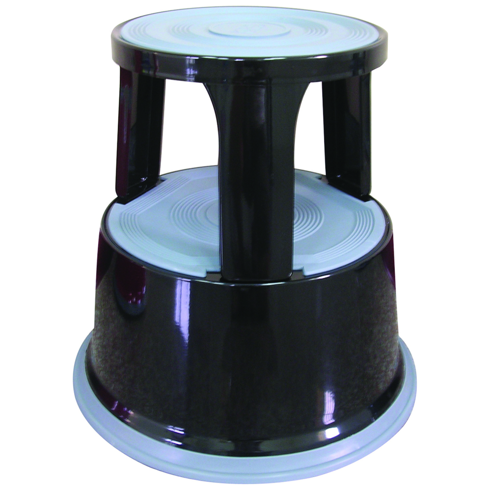 Taburet metalic cu roti, Q-connect, negru, 43 cm