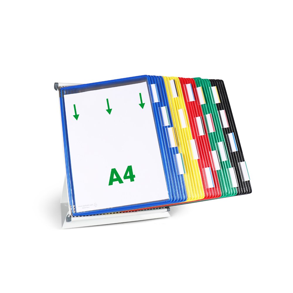 Kit complet Tarifold din otel, pentru birou, A4, 30 display-uri PVC ...