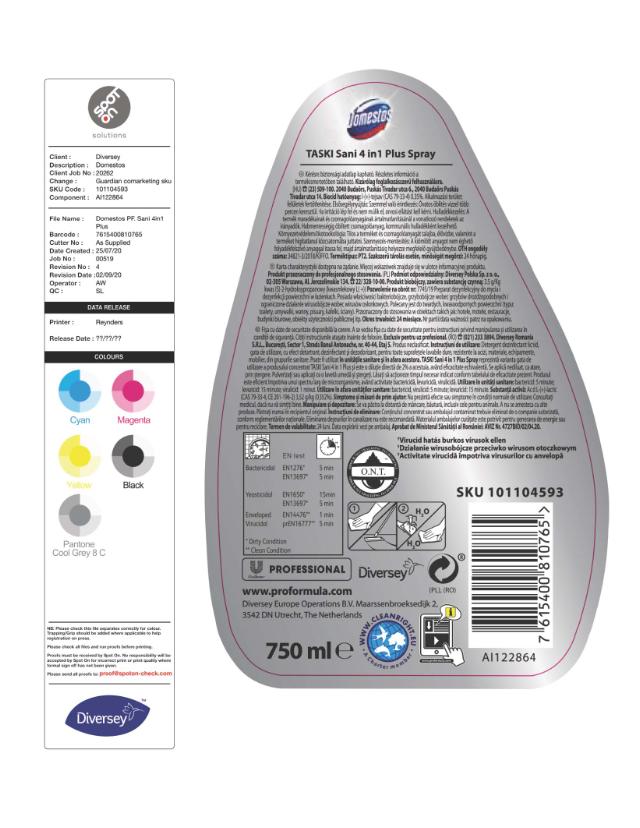 Detergent detartrant si igienizant pentru spatii sanitare TASKI Sani 4 in 1 Plus, 5 l